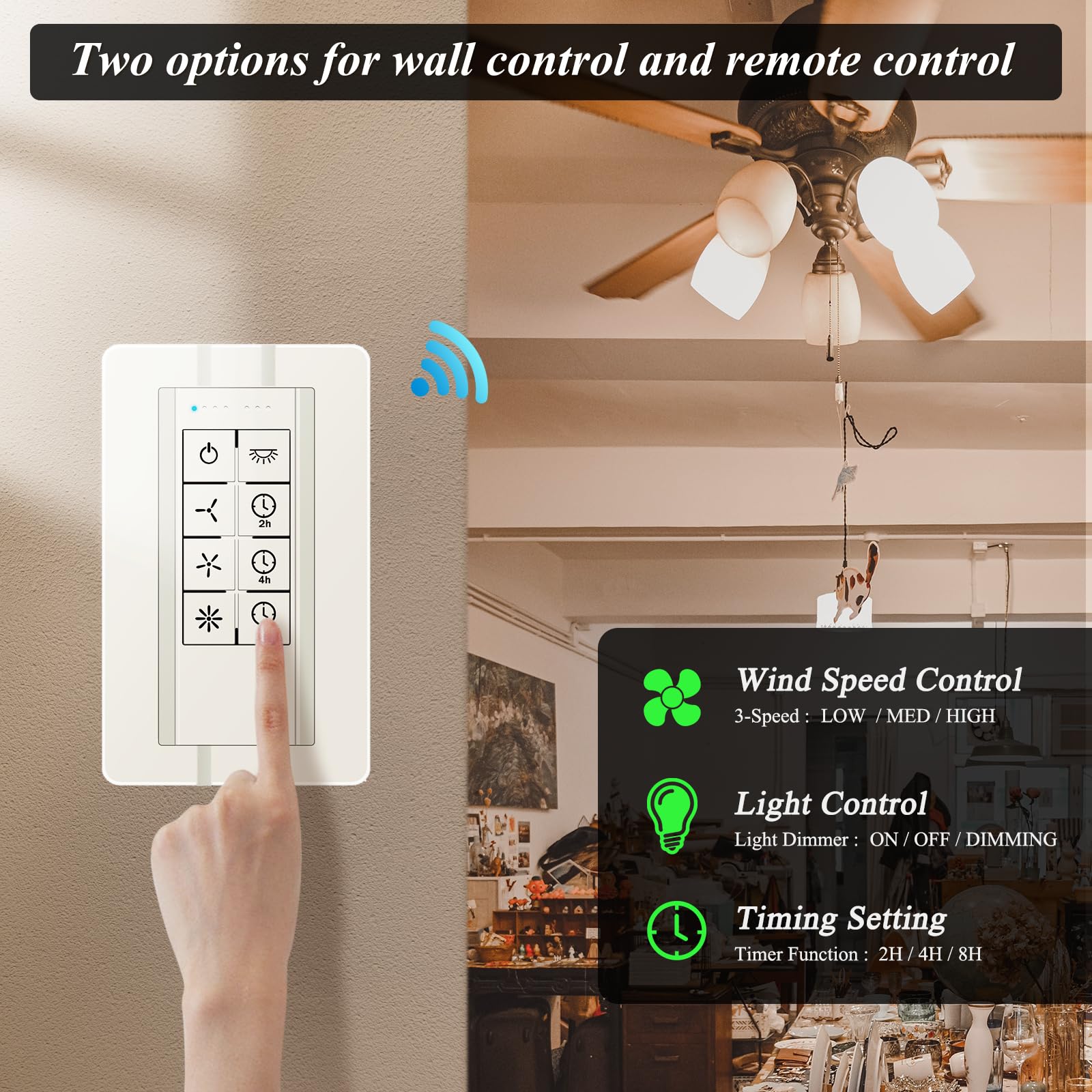 CeilingBreeze Smart Ceiling Fan Remote for AC Fan (White) – CeilingBreeze