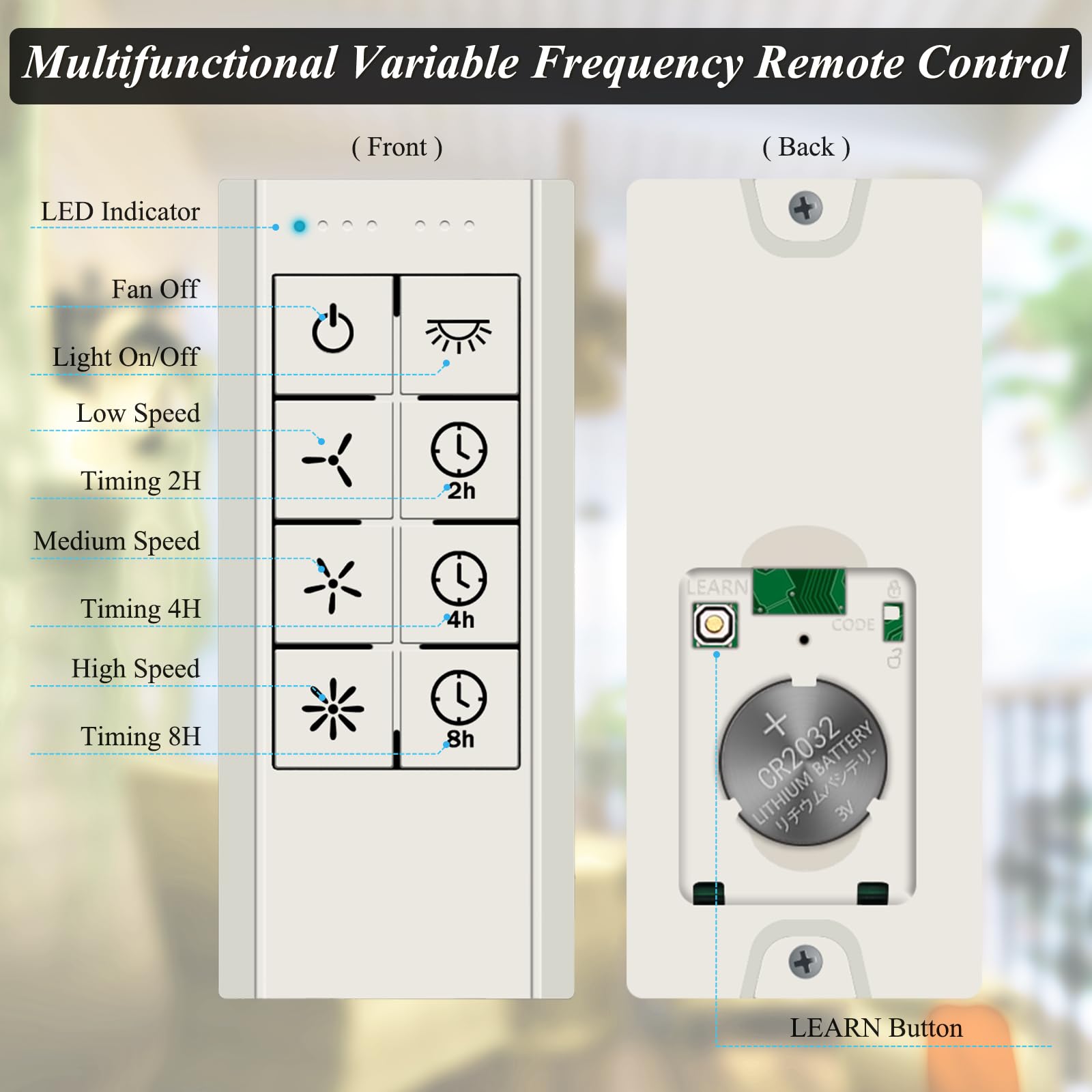 CeilingBreeze Smart Ceiling Fan Remote for AC Fan (White) – CeilingBreeze