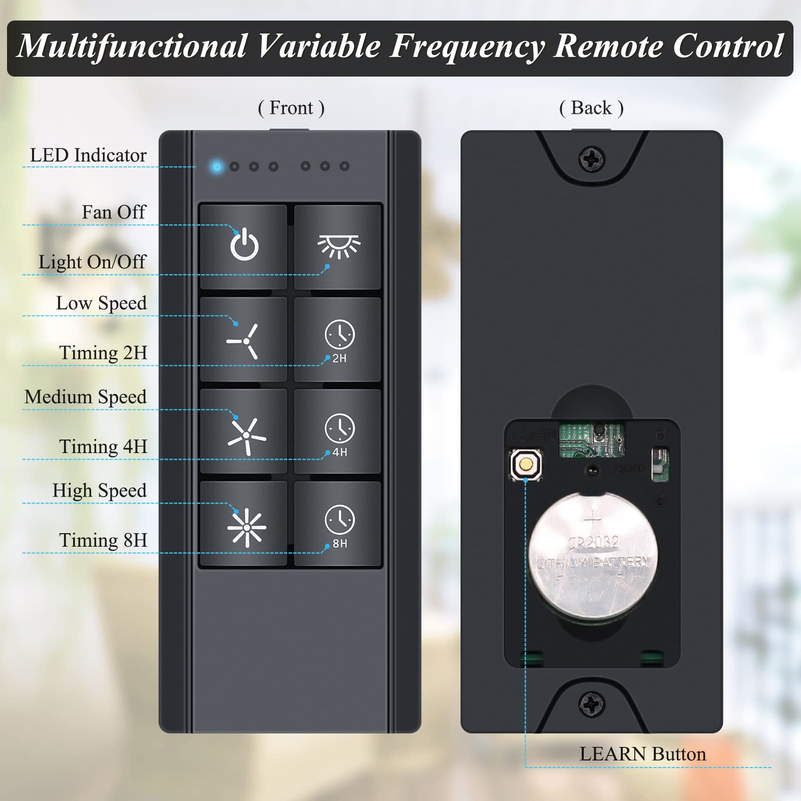 CeilingBreeze Smart Ceiling Fan Remote for AC Fan (Black) – CeilingBreeze